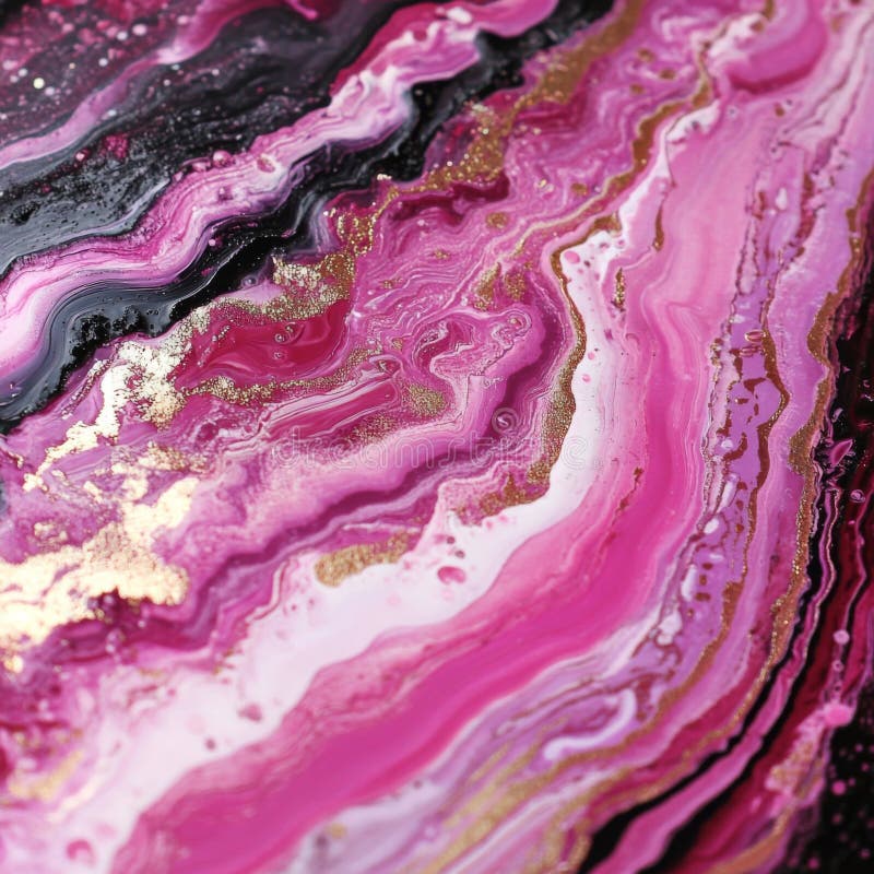 Vibrant Pink Gold Fluid Art Veins Abstract Patterns Stock Photos - Free ...