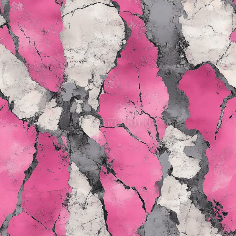 Vibrant Pink and Gray Cracked Surface Texture with Unique Patterns ...