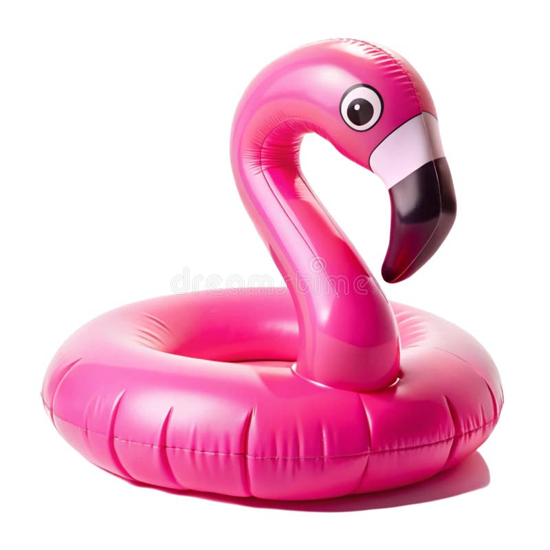 Pink Inflatable Flamingo Float Isolated on White Background Stock ...