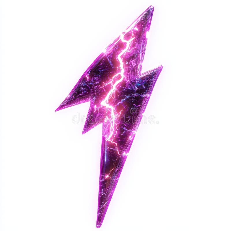 A Vibrant Pink Lightning Bolt Graphic with a Glowing Effect Stock ...