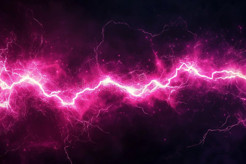 Vibrant Pink Lightning Pulse Against Dark Background Creates Striking ...