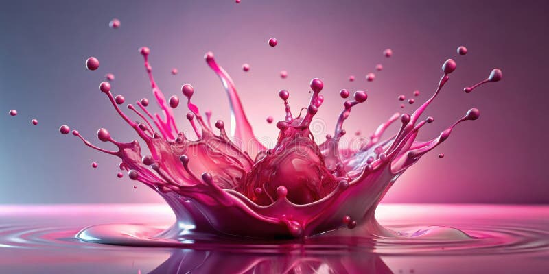 A Vibrant Pink Liquid S Dynamic Splash Creates an Elegant Crown-like ...