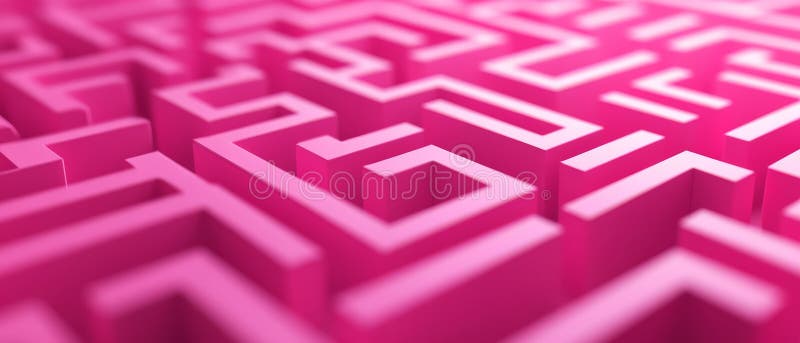 The Vibrant Pink Maze Features Complex Pathways and Turns, Inviting ...