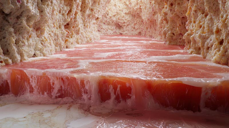 Vibrant Pink Mineral Pools in a Cave Stock Illustration - Illustration ...
