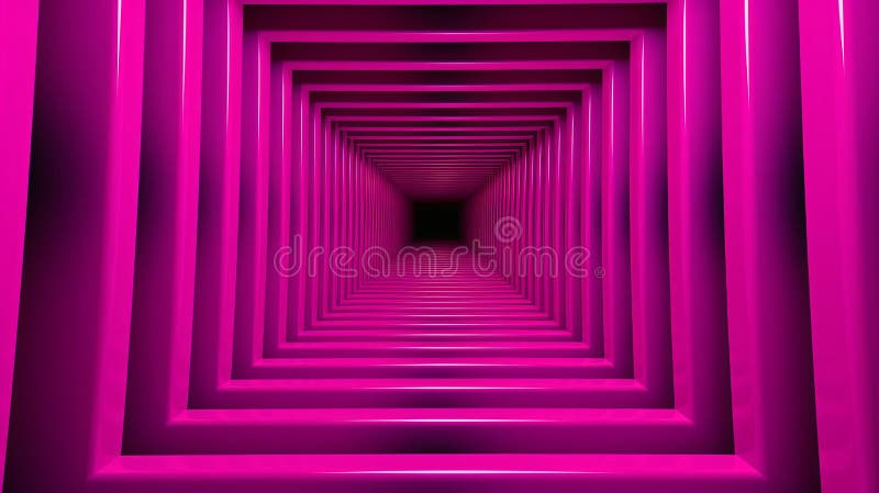 Vibrant Pink Op Art Tunnel with Geometric Patterns Unveiled Stock ...