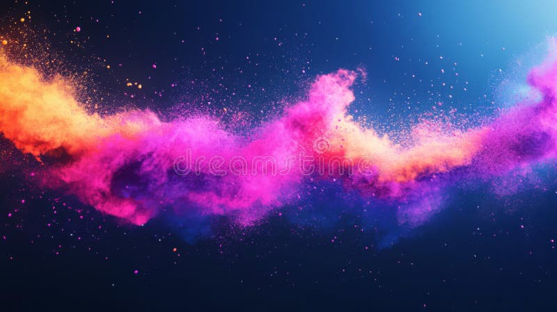Vibrant Pink Orange Color Powder Explosion Stock Illustration ...