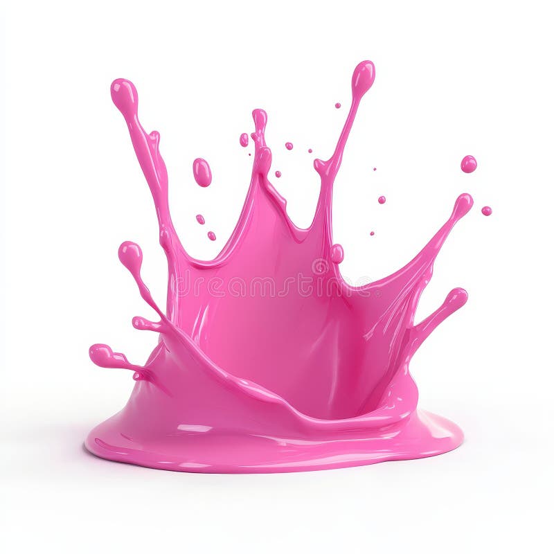 A Vibrant Pink Paint Splash Creating a Dynamic Visual Effect Stock ...