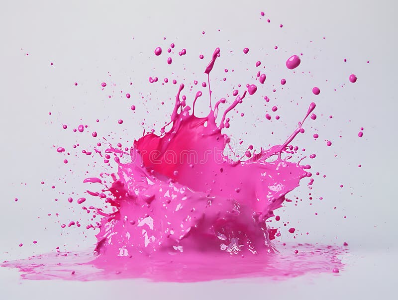 Vibrant Pink Paint Splash Explosion on White Background Stock ...