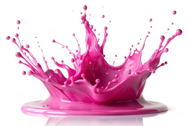 Pink Paint Splash Isolated on White Background Stock Illustration ...