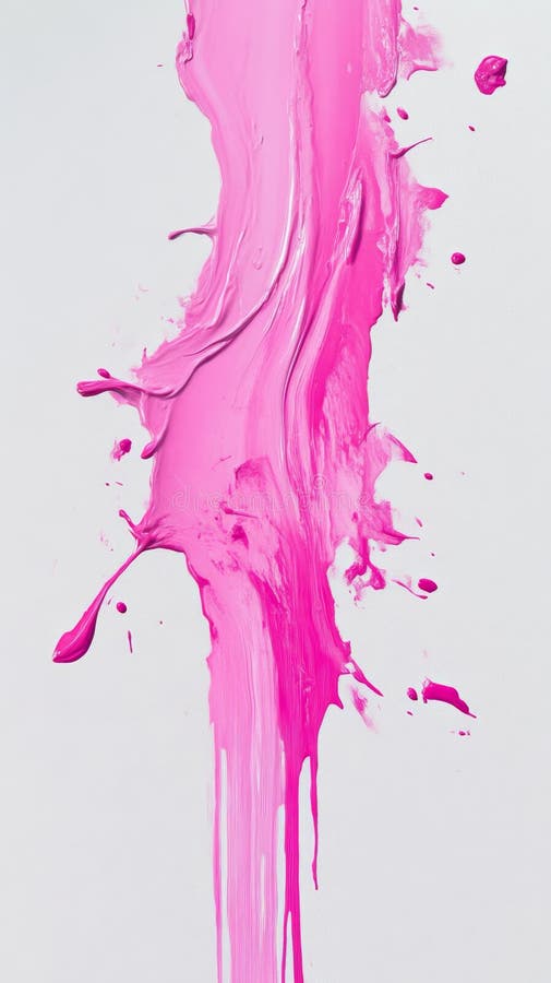 Vibrant Pink Paint Splatter on White Background, Abstract Art Concept ...
