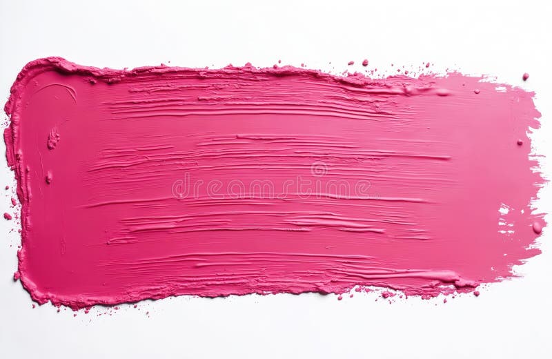 A Vibrant Pink Paint Stroke with Rough Edges Isolated on White ...