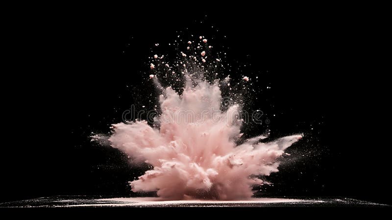 Vibrant Pink Powder Explosion on Black Background - Studio Shot Stock ...