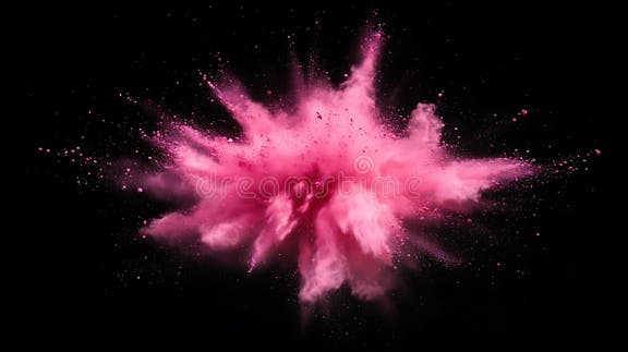 Vibrant Pink Powder Explosion on Black Background - Studio Shot Stock ...