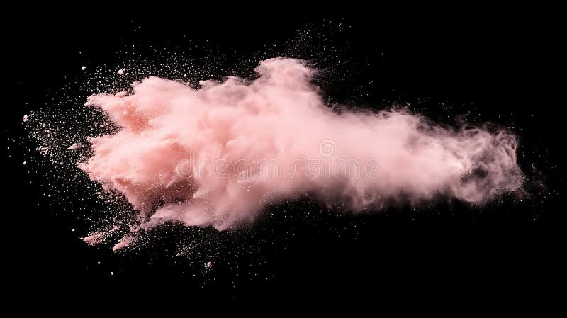 Vibrant Pink Powder Explosion on Black Background - Studio Shot Stock ...