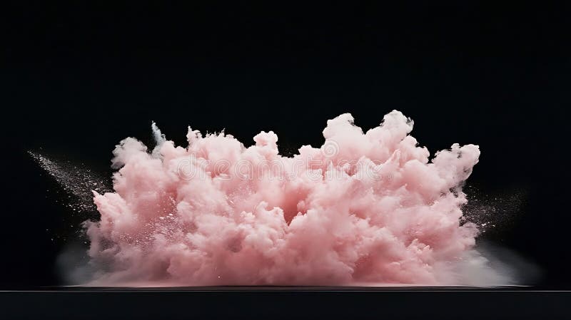 Vibrant Pink Powder Explosion on Black Background - Studio Shot Stock ...