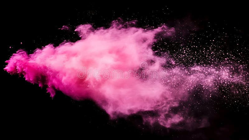 Vibrant Pink Powder Explosion on Black Background - Studio Shot Stock ...