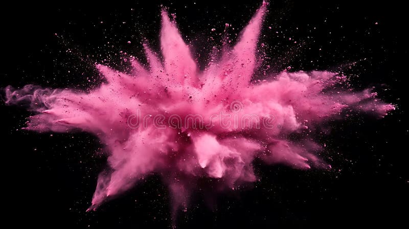 Vibrant Pink Powder Explosion on Black Background - Studio Shot Stock ...
