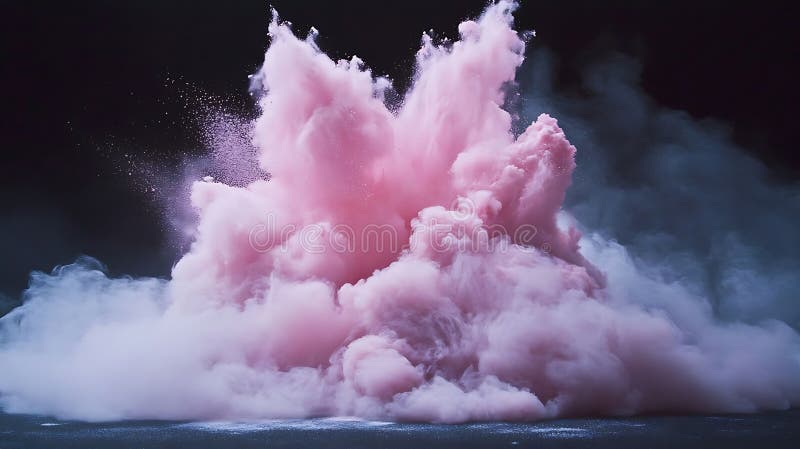 Vibrant Pink Powder Explosion on Black Background - Studio Shot Stock ...