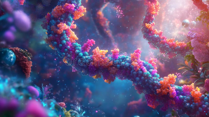 Vibrant Pink and Purple Abstract Helix Structure Stock Illustration ...