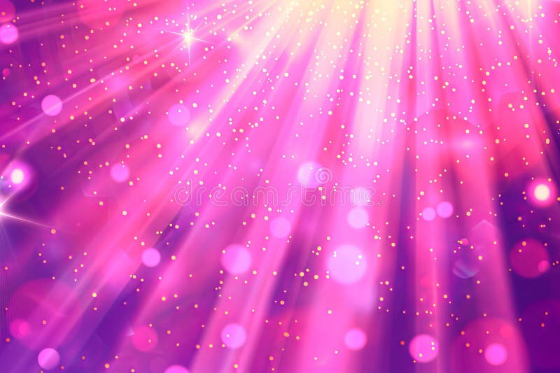 Vibrant Pink and Purple Light Rays Emanating with Sparkles and Bokeh ...
