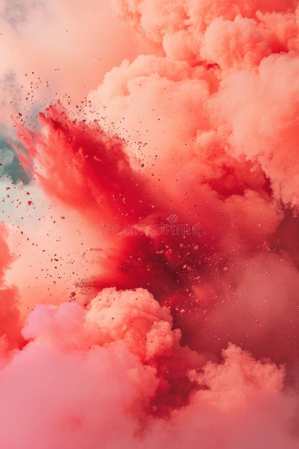 Vibrant Pink and Red Holi Powder Explosion Background Stock ...