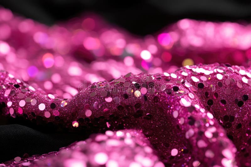 Vibrant Pink Sequined Fabric Sparkling Close-up with Texture and Shine ...