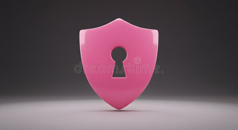 Pink Shield Keyhole Symbolizes Security Protection Stock Photos - Free ...