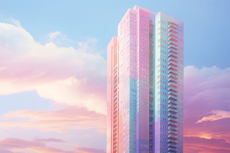 Vibrant Pink Skyscraper. Generate Ai Stock Illustration - Illustration ...