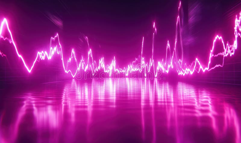 Vibrant Neon Sound Wave Reflecting Technology Music Modern Design Stock ...
