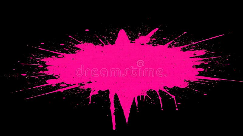 A Vibrant Pink Splatter Against a Black Background Stock Illustration ...