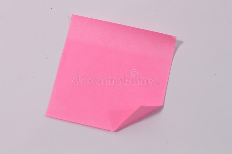 Vibrant Pink Sticky Note on a White Surface Stock Illustration ...
