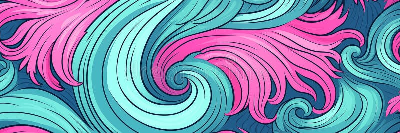 Vibrant Pink and Teal Swirls in Dynamic Abstract Design Background ...