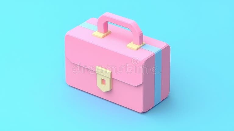 A Vibrant Pink Toolbox Against a Light Blue Background, Perfect for ...