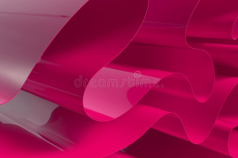 Vibrant Pink Translucent Waves Create an Abstract Design, Showcasing ...