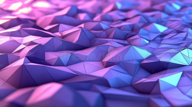 Vibrant Pink Triangles and Glowing Particles are Set Against a Dark ...