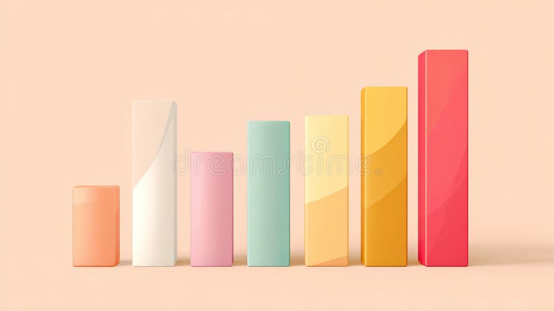 Vibrant Pink and Yellow Bar Chart Illustration for Data Analysis Stock ...