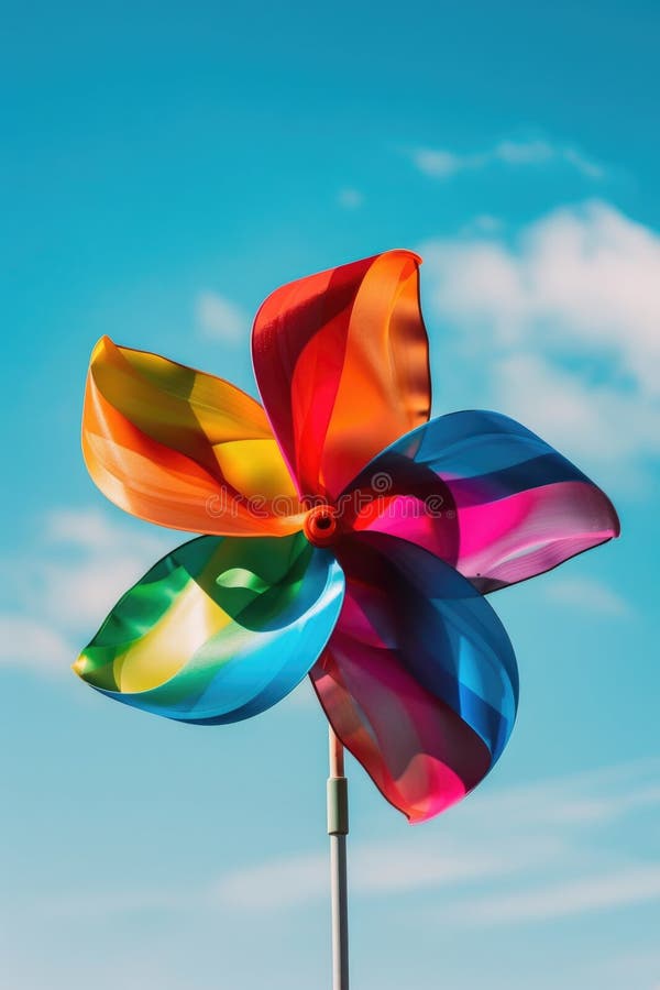 Pinwheel Spinning Pole Against Bright Blue Sky Stock Photos - Free ...