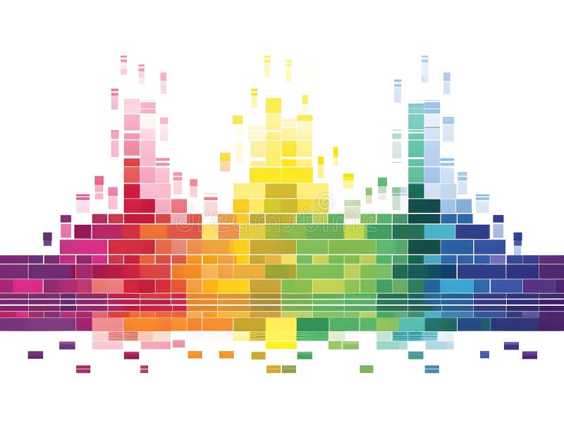 Vibrant Color Pixel Art Bars on White Background Generative AI Stock ...