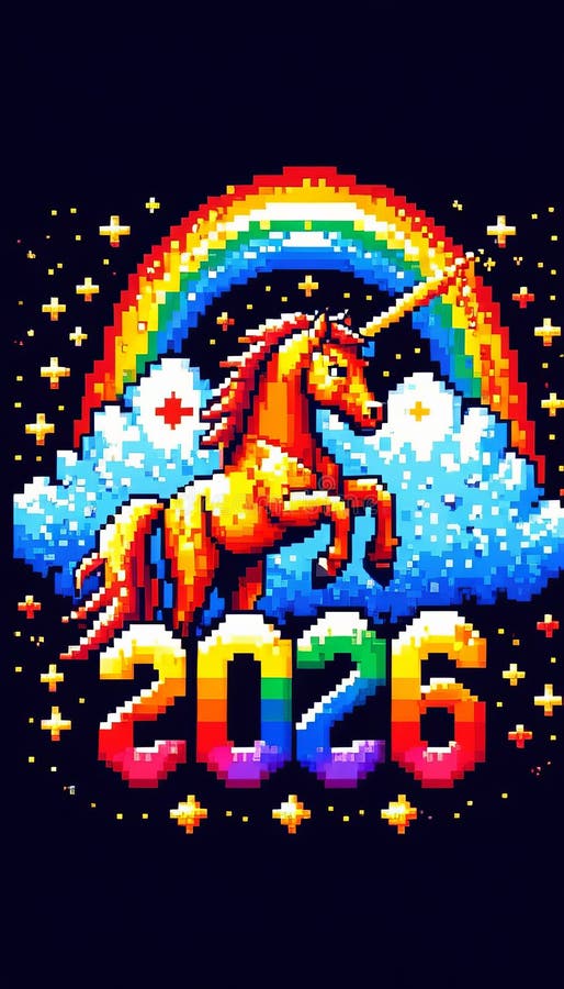 Pixel Art New Year 2026 Stock Photos - Free & Royalty-Free Stock Photos ...