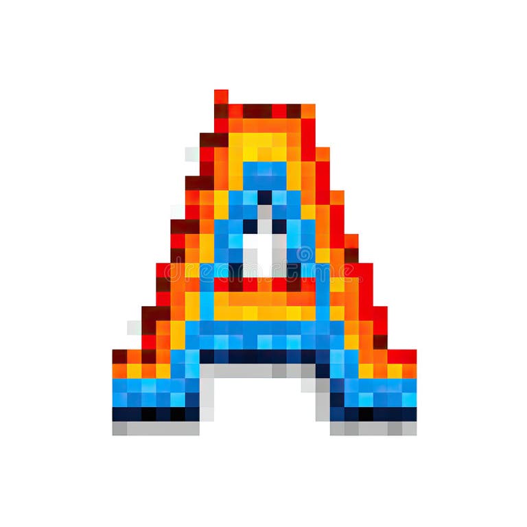 Pixel Art Letter a, Colorful 8-bit Design, Abstract Alphabet Stock Illustration - Illustration ...