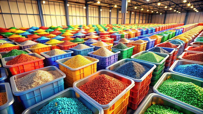 Plastic Materials Used in Various Manufacturing Processes Demonstrating ...