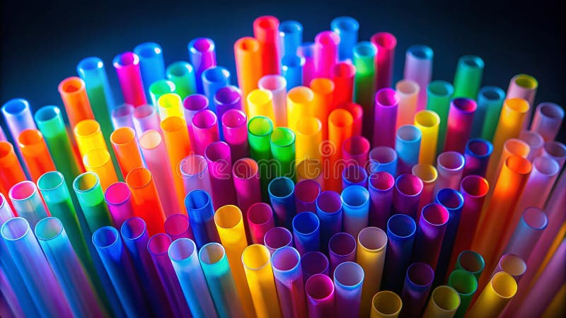 Vibrant Plastic Straws a CloseUp Silhouette Study Capturing the Beauty ...
