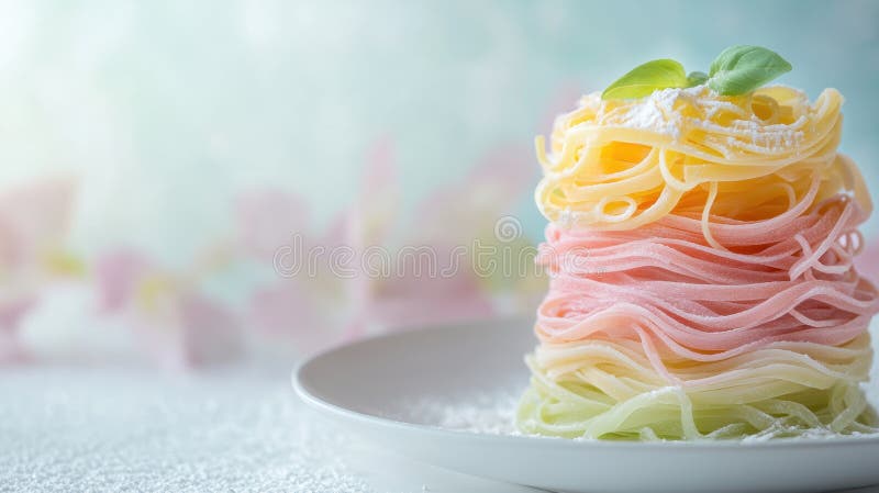 A Vibrant Plate Showcasing a Delicious Pasta Dish in Assorted Colors ...