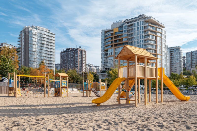 Vibrant Play Equipment Featuring a Slide and Climbing Elements Designed ...