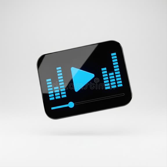 Vibrant Player Icon, Black and Sleek Stock Image - Image of ...