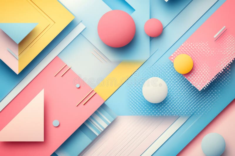 Vibrant and Playful Abstract Composition with Overlapping Geometric ...