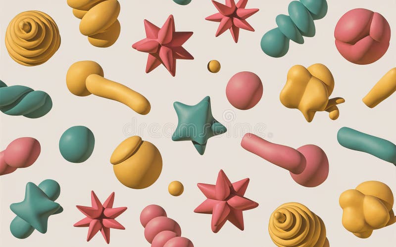 A Vibrant and Playful Composition Featuring a Variety of Colorful ...