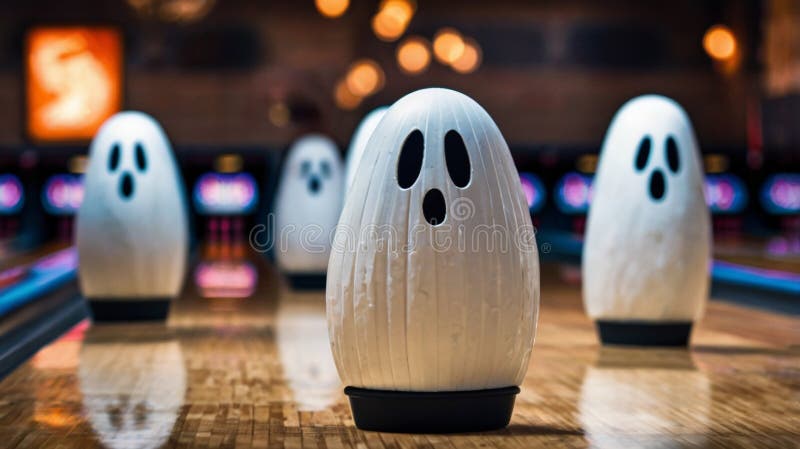 Fun Ghost Bowling Game for Kids Stock Illustration - Illustration of ...