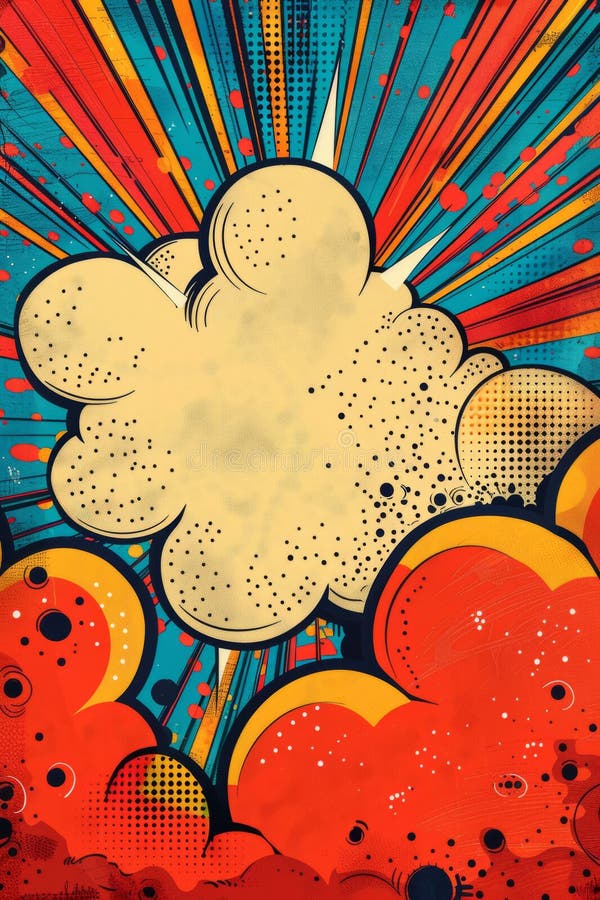 Vibrant and Playful Pop Art Illustration with Comic Bubbles and Dots ...