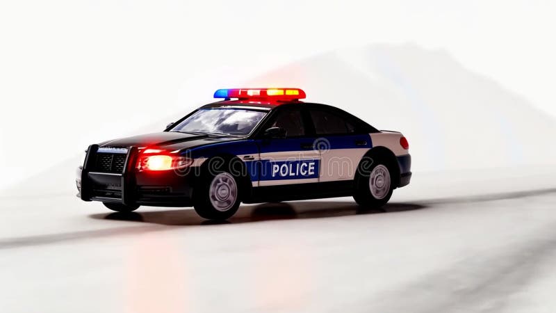 Vibrant Police Car Model in Motion. Captivating Visuals with Flashing ...